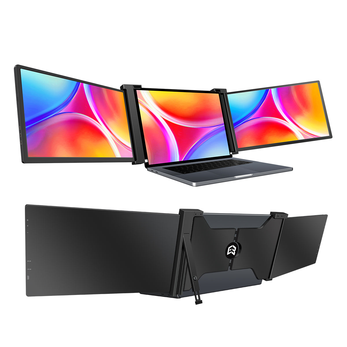 E3 Advance 15,6-inch Tri-Screen Monitor - Full HD, Plug & Play, Zwart